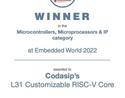 Codasip L31 customizable RISC-V core is an Embedded World Best in Show