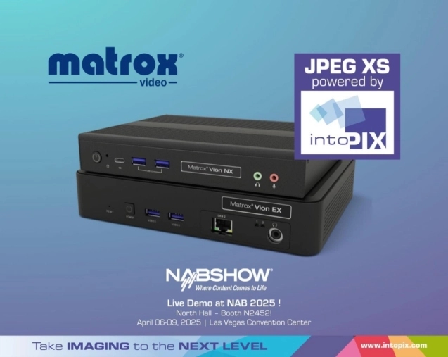 Matrox Video和intoPIX 在NAB 2025上通过JPEG XS创新技术扩展可互操作的IPMX和ST 2110解决方案